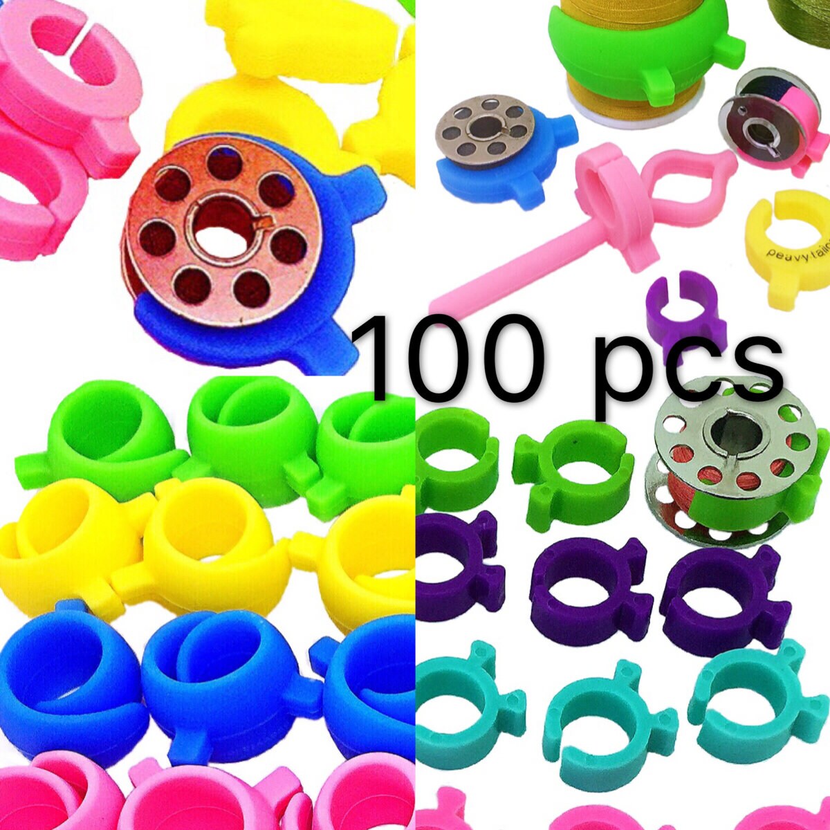 Little Genie Magic Bobbin Washers for Sewing Machine 12 Pack Bobbin ...