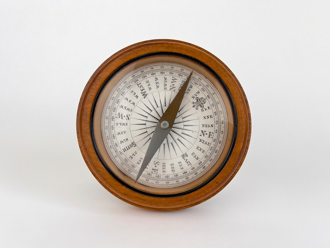 Antique Wooden Desk Compass, Large British Desk Compas - Etsy
