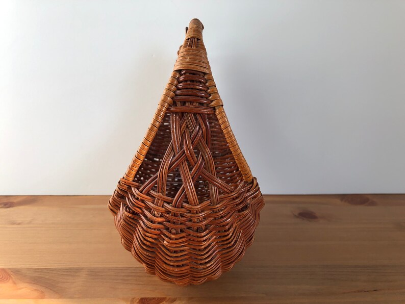 Baskets Vintage Triangle Wicker Basket with Handle Storage ...