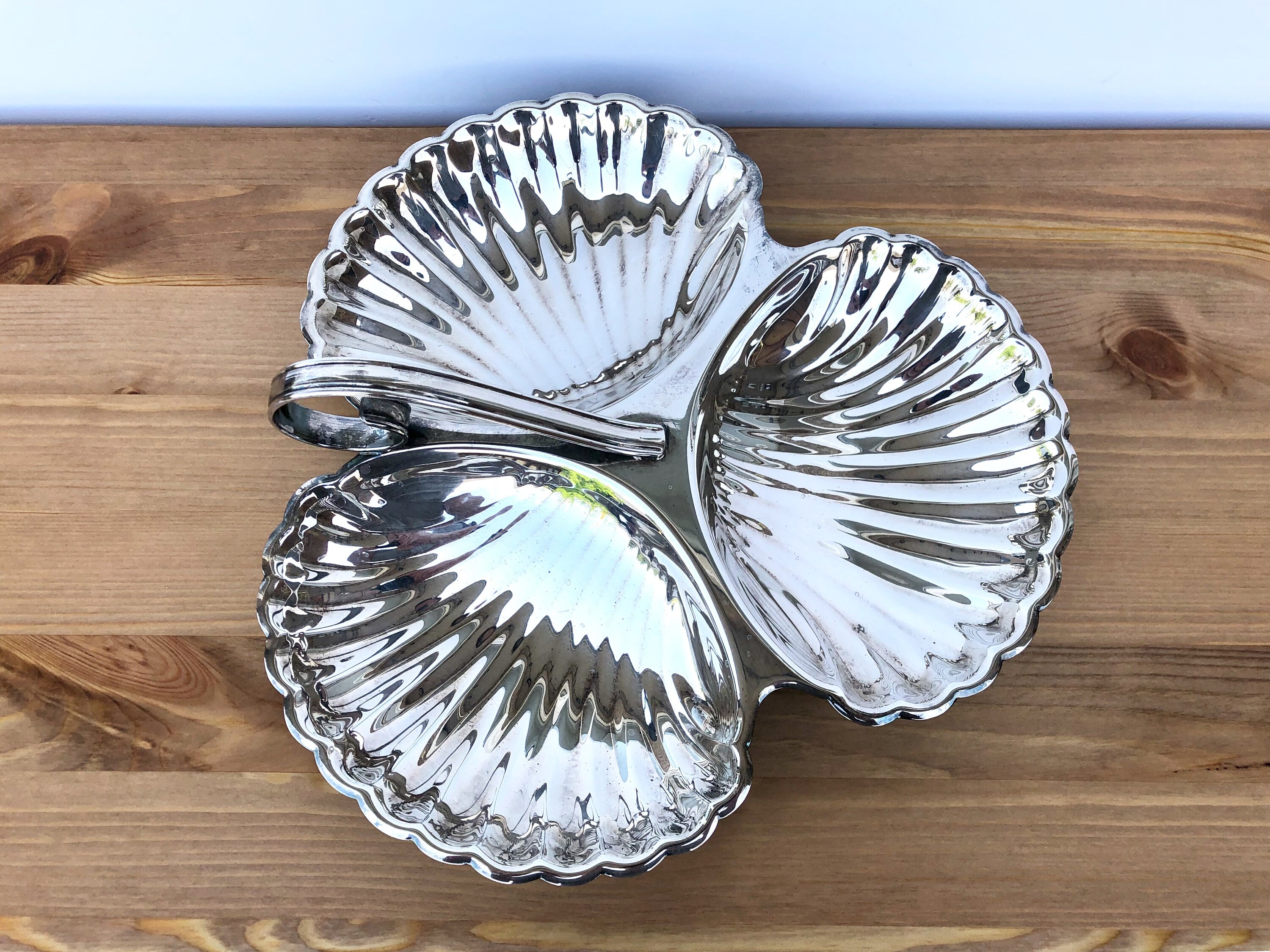 Vintage Serving Dish 3 Sided Shell Serving Dish Silver Plate | Etsy