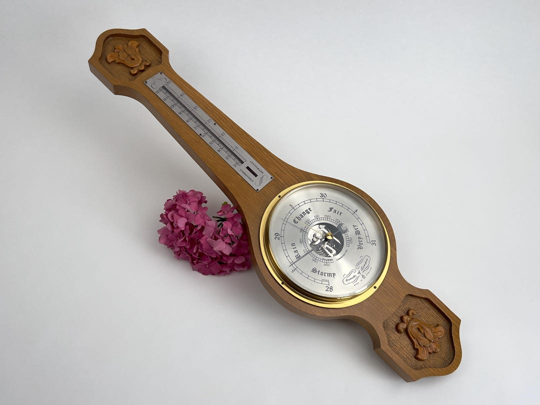 Vintage Oak Wall Barometer, Comitti of London Banjo Barometer and ...