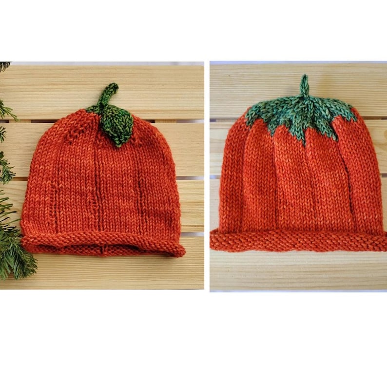 Knit Baby Toddler Pumpkin Hat Pattern, Easy Beginner (PDF Pattern) - Etsy