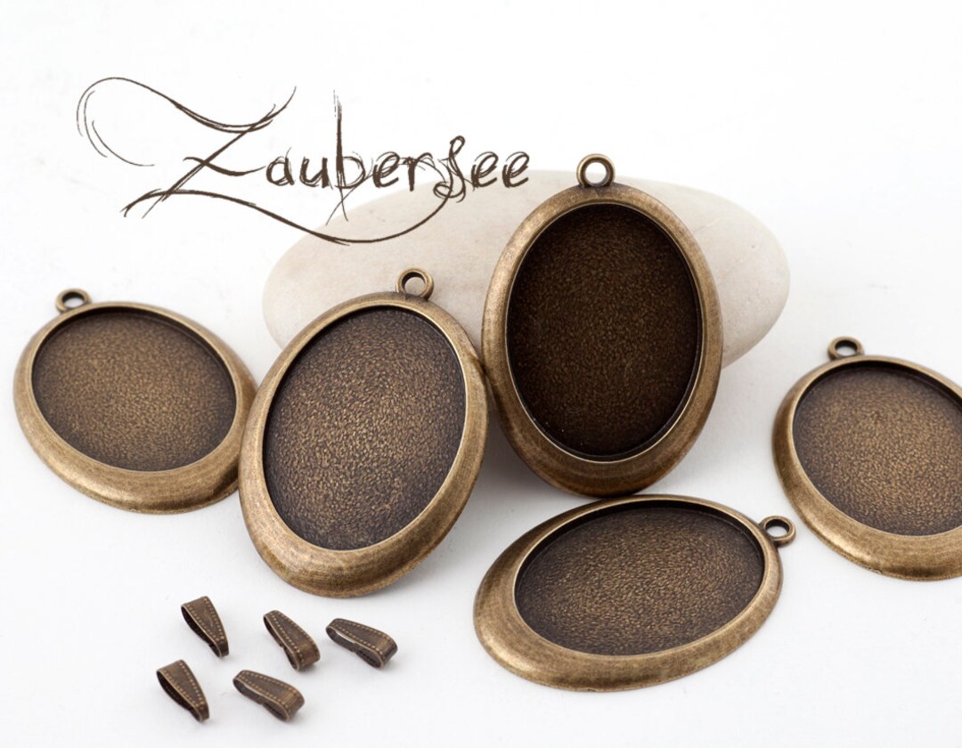 5 Oval Sockets for 30 X 40 Mm Glass Cabochon - Etsy