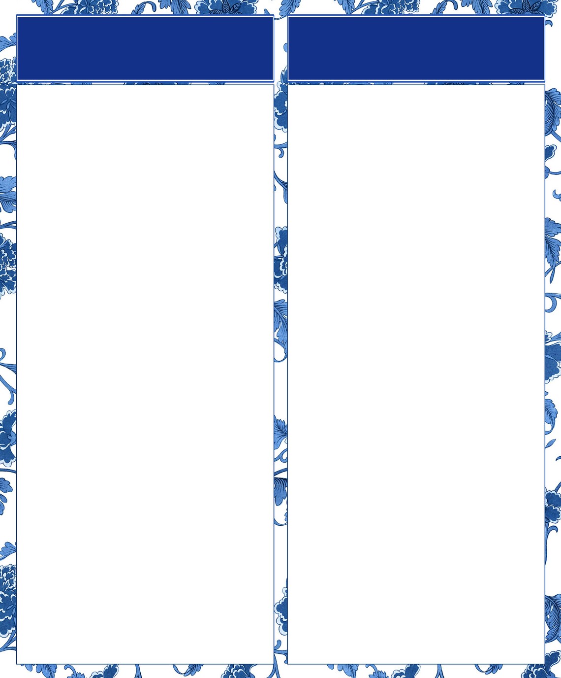 5 Digital Blank Two Column Sheets for Goodnotes | iPad | Instant ...