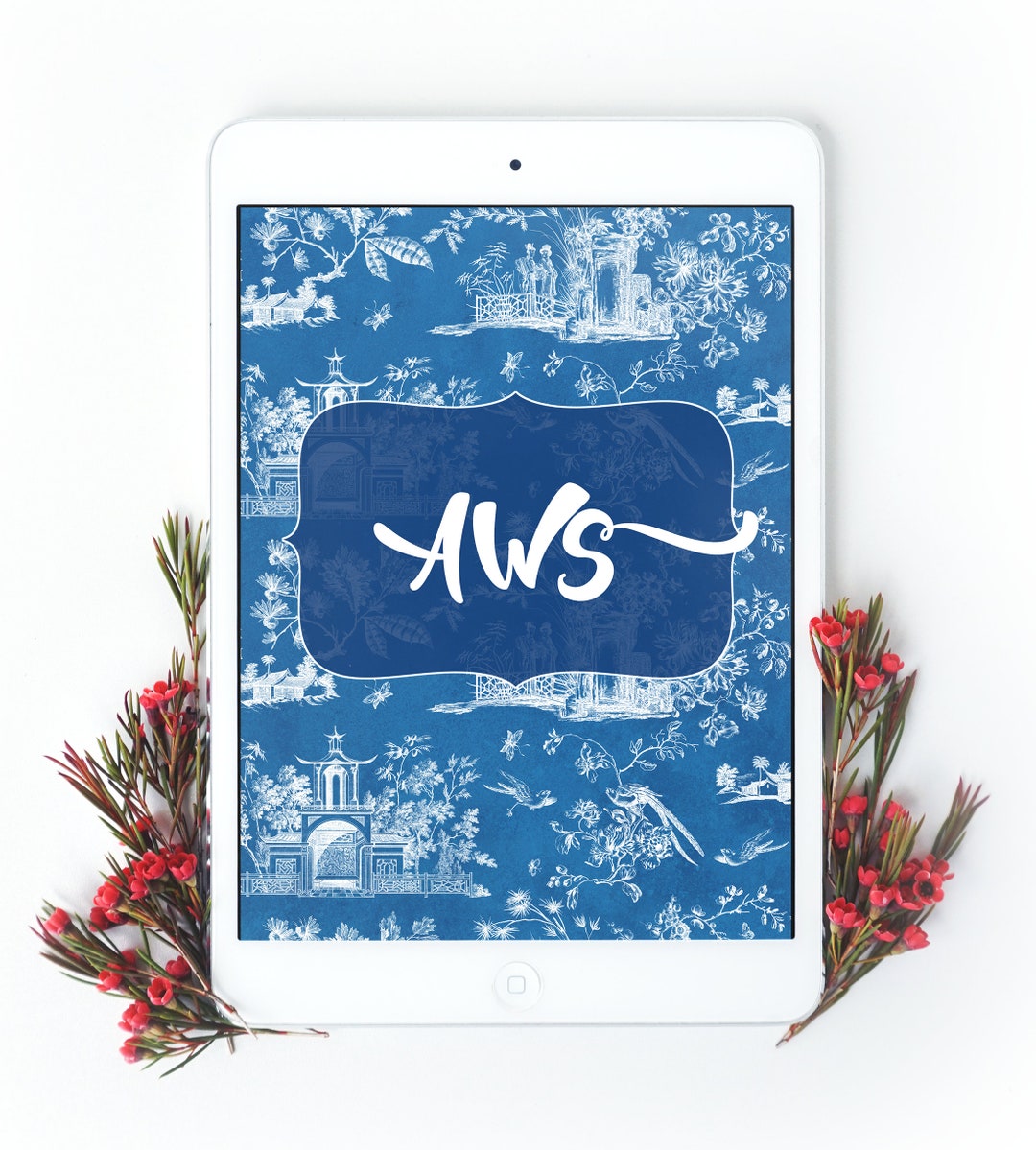 Custom Monogram Digital Notebook Cover for Goodnotes | Lockscreen ...