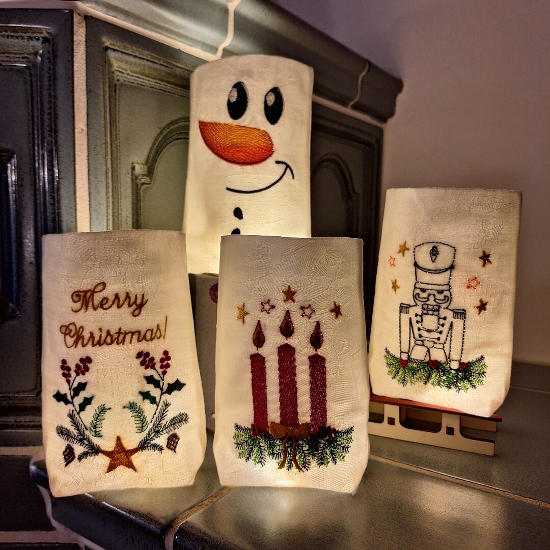 ITH Christmas Light Bag SET With Nutcracker Snowman Candles - Etsy