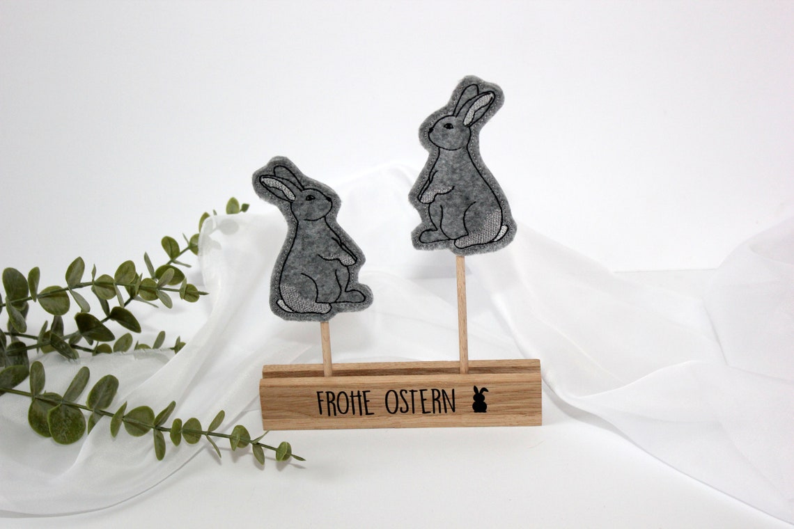 Embroidery File Rabbit With Stick Embroidery File SET - Etsy