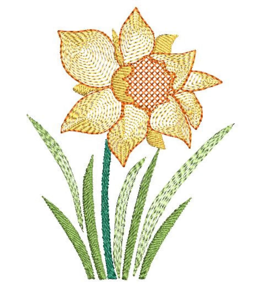 Embroidery File Daffodil 5 Sizes - Etsy