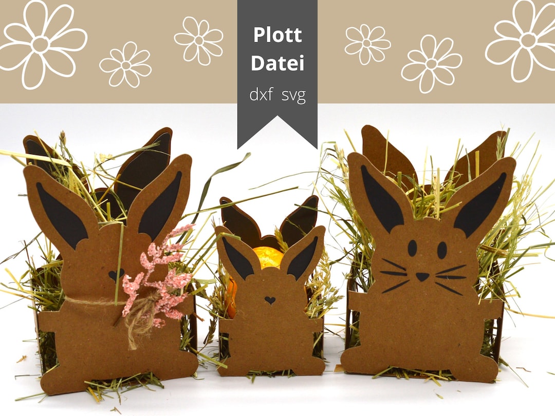 Plotter File Rabbit Basket Easter Nest Easter Rabbit Plot - Etsy