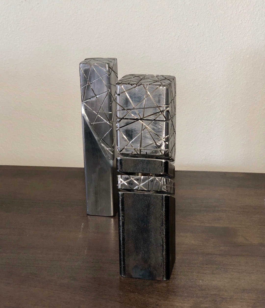 Unique Paper Weight, Metal Geometeric Sculpture, Architecture Mini ...