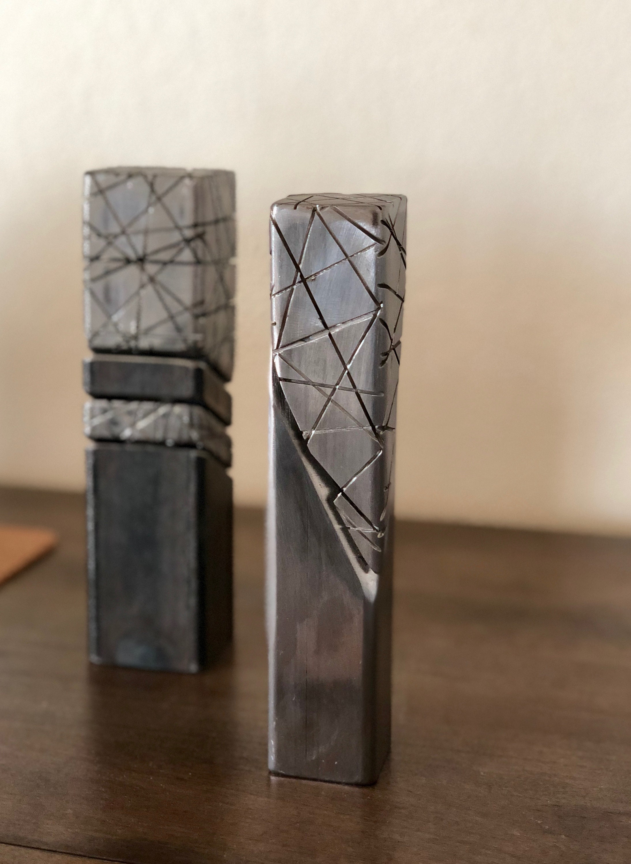 Unique Paper Weight, Metal Geometeric Sculpture, Architecture Mini ...