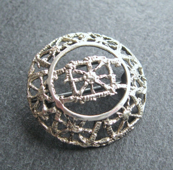 Brooch 830 silver Pentti Sarpaneva Pitsi Turun Hopea … - Gem