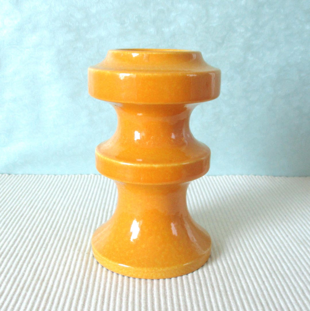 Candle Holder, Yolk-yellow Ceramic, 70s Pop Art Candlestick, True ...