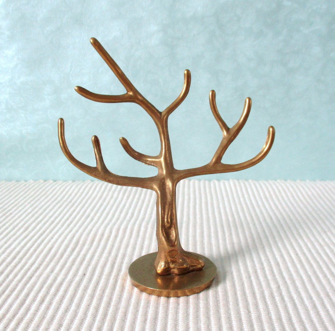 Jewelry Tree Brass Tree Ring Holder Solid Brass Jewelry Holder 70s ...