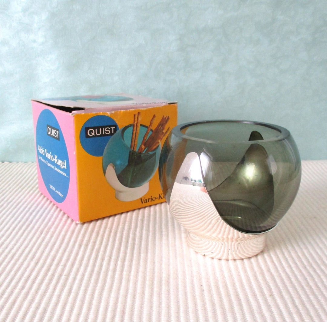 Quist Vario Kugel 4166 Smoked Glass Silver Plated 70s Mid Century ...