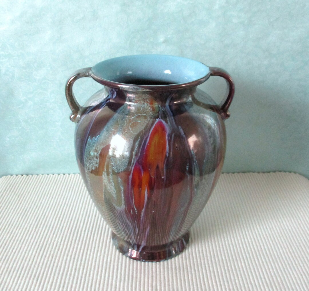 Rare Vase Scheurich 615-20 Colorful Running Glaze 70s Mid Century ...
