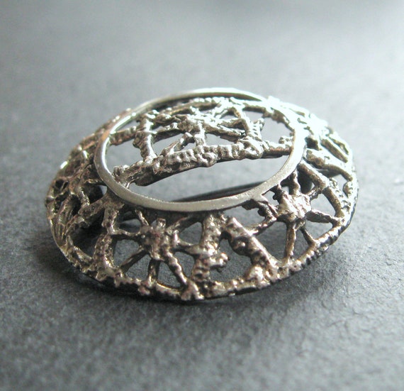 Brooch 830 silver Pentti Sarpaneva Pitsi Turun Hopea … - Gem