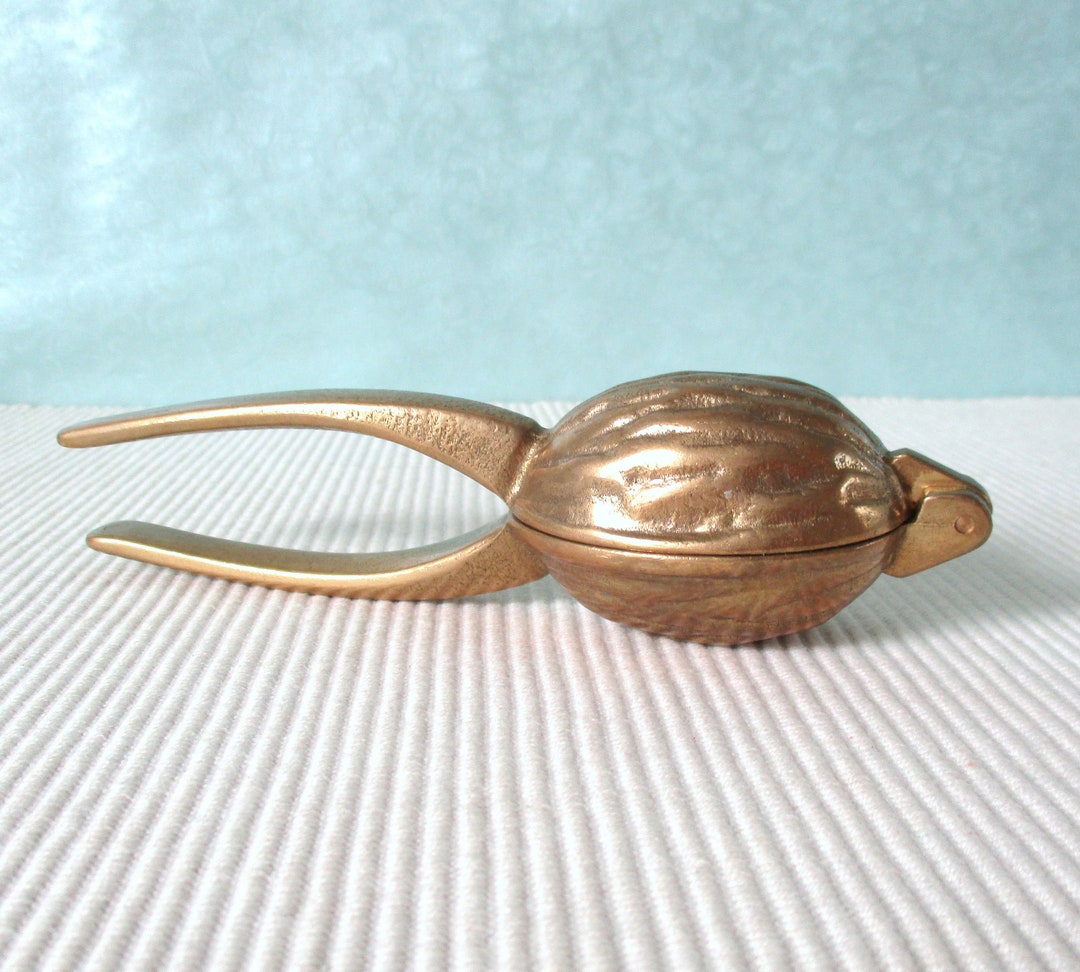 Nutcracker Walnut Solid Brass Shabby 60s 70s Christmas Mid Century ...