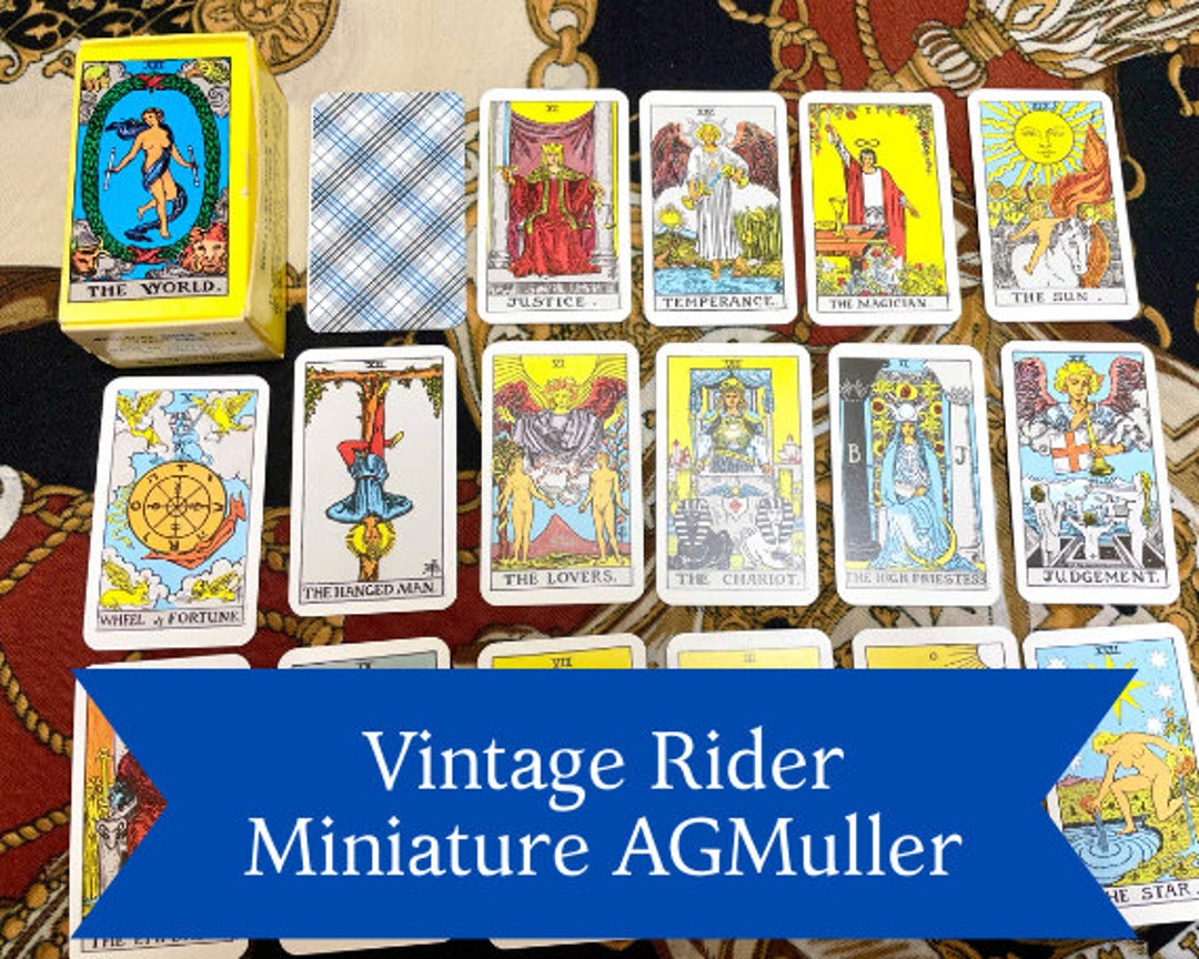Vintage Miniature Rider Waite Tarot Deck U.S. Games Tarot Cards Pamela ...
