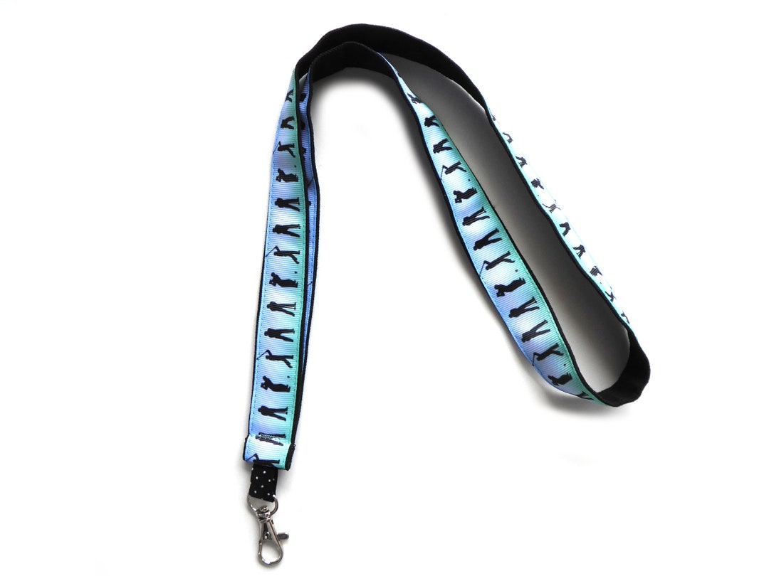 Long Lanyard Golf Cotton Fabric Grosgrain Ribbon in Black Blue White ...