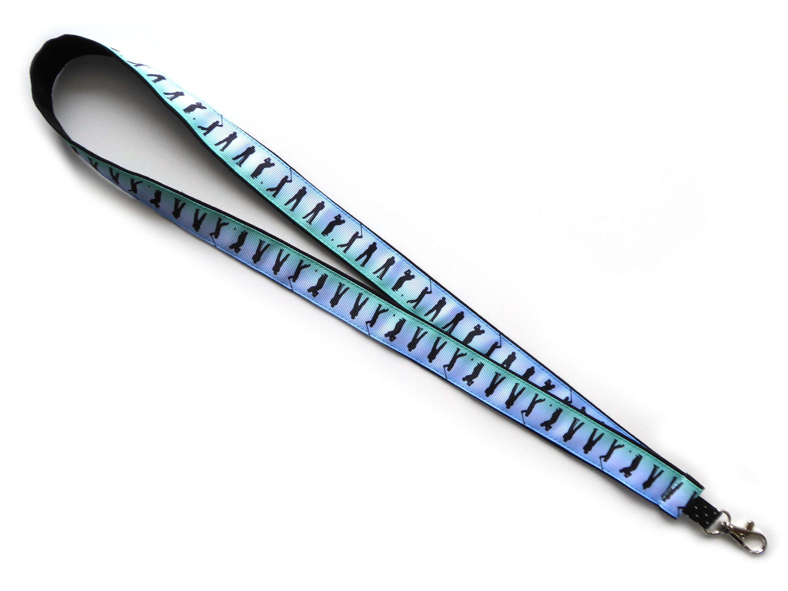 Long Lanyard Golf Cotton Fabric Grosgrain Ribbon in Black Blue - Etsy UK