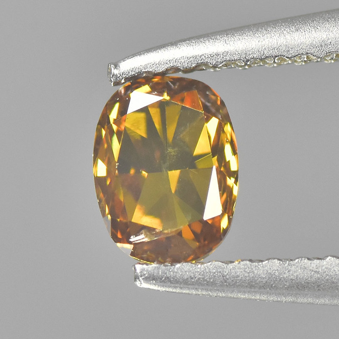 Fancy Olive Green Diamond Oval Diamond Natural Diamond 0.14 Cts Green ...