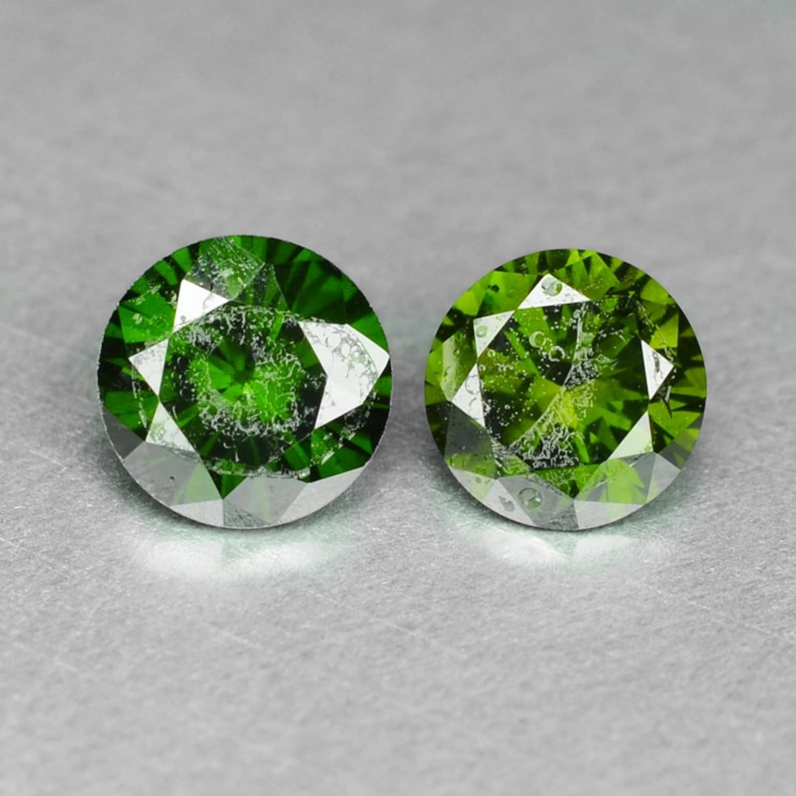 Round Green Diamond Natural 0.35 Cts Fancy Color Diamond | Etsy