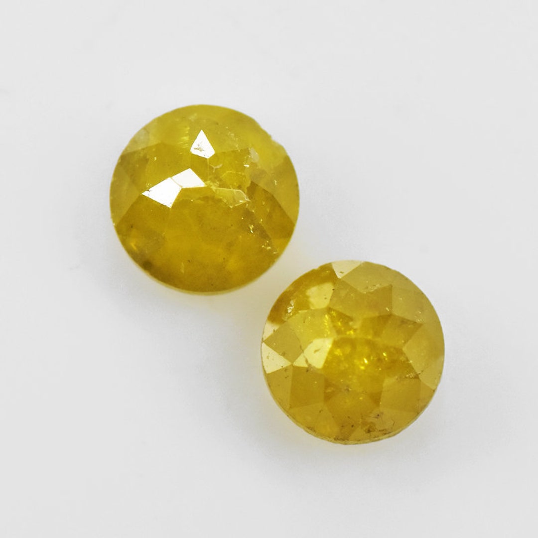 Yellow Diamond | Round Checker Cut Diamond | Natural Diamond | 0.53 Cts ...