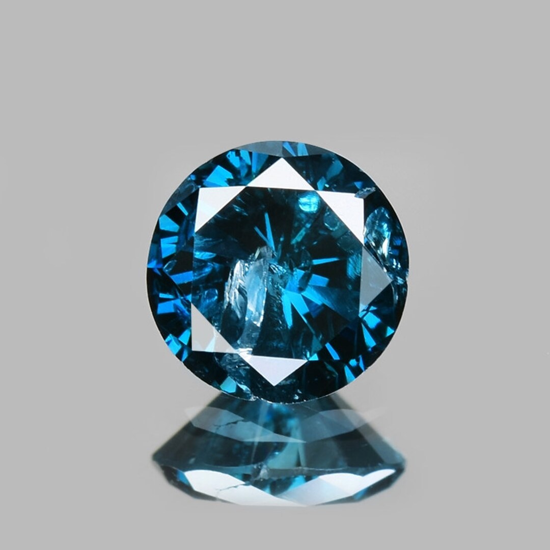 Blue Diamond Round Cut Diamond Natural Diamond 0.32 Cts Blue Diamond ...