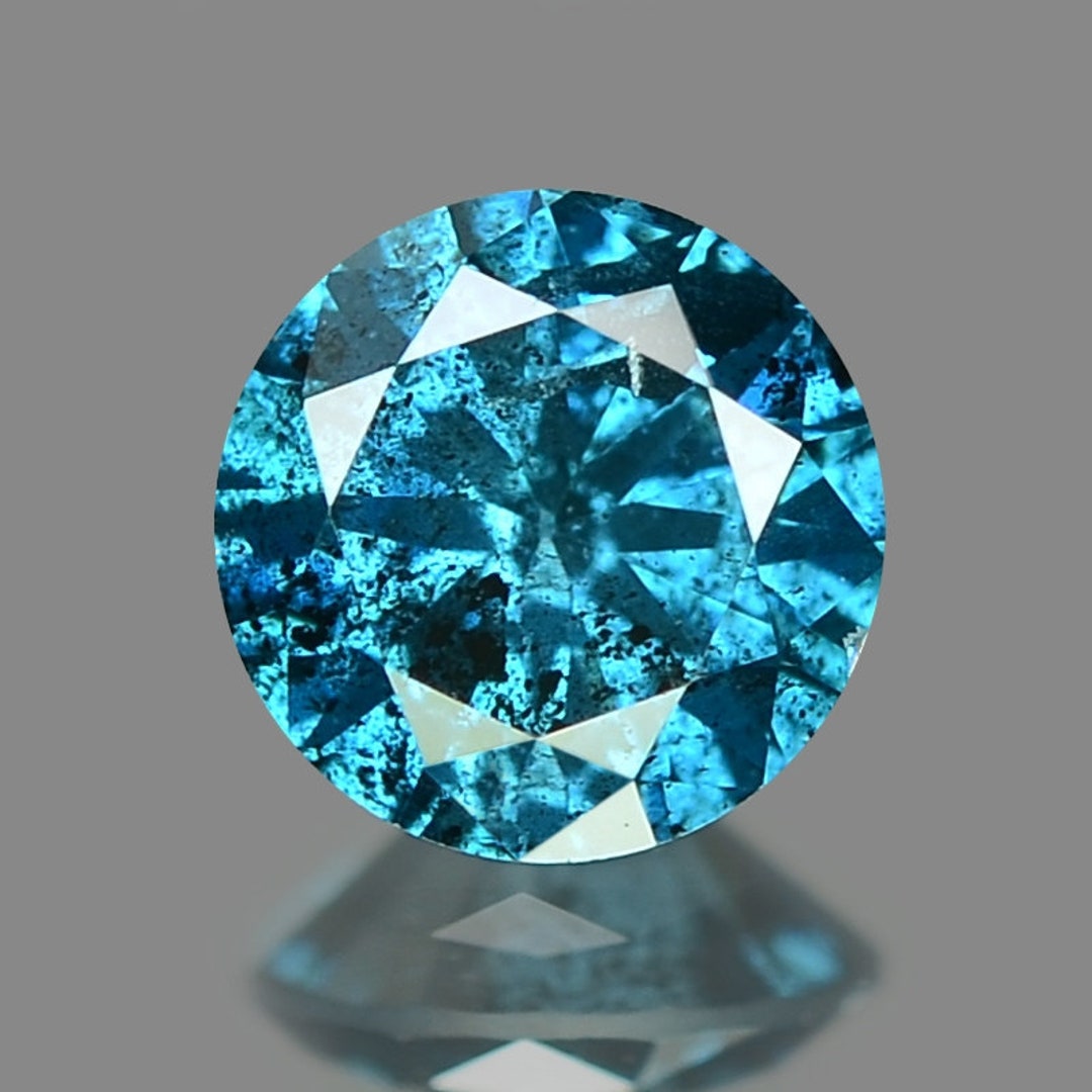 Blue Diamond Round Cut Diamond Natural Diamond 0.42 Cts Blue Diamond ...