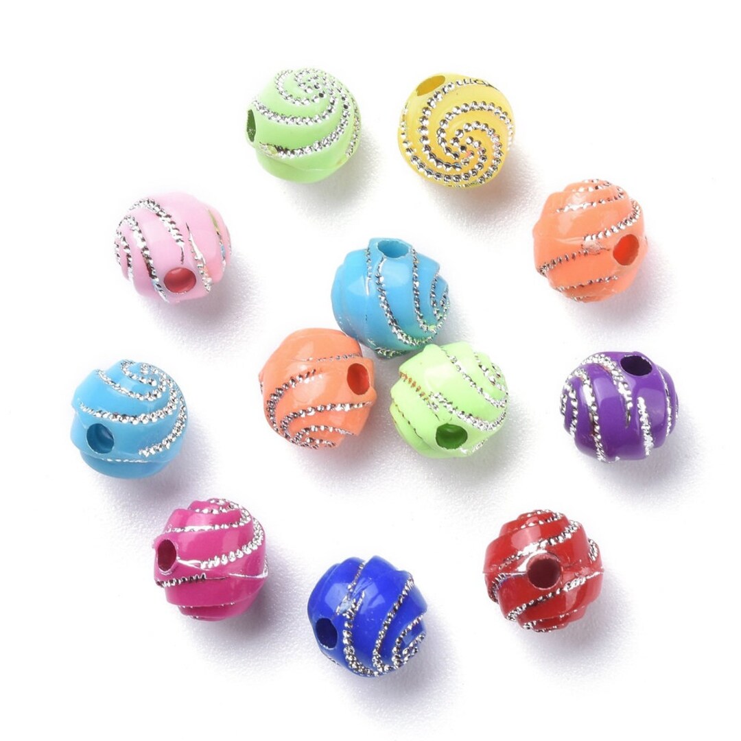 50 Acrylperlen 8mm Acryl Perlen Metall Plattiert Basteln Deko - Etsy