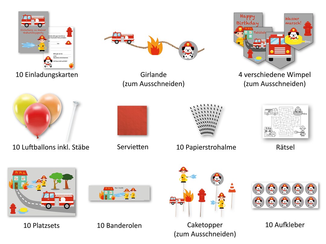 Fire Brigade Box, Fire Brigade Party Box, Birthday Fire Brigade, Fire ...