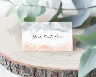 Dusty Blue and Pink Placecards Shower - Etsy