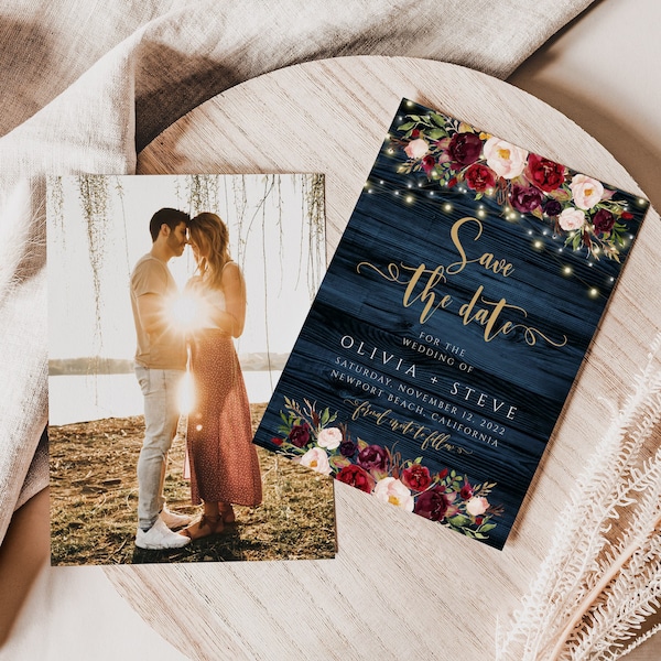 Rustic Save the Date - Etsy