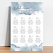 Dusty Blue Watercolor Splash Wedding Seating Chart Table - Etsy