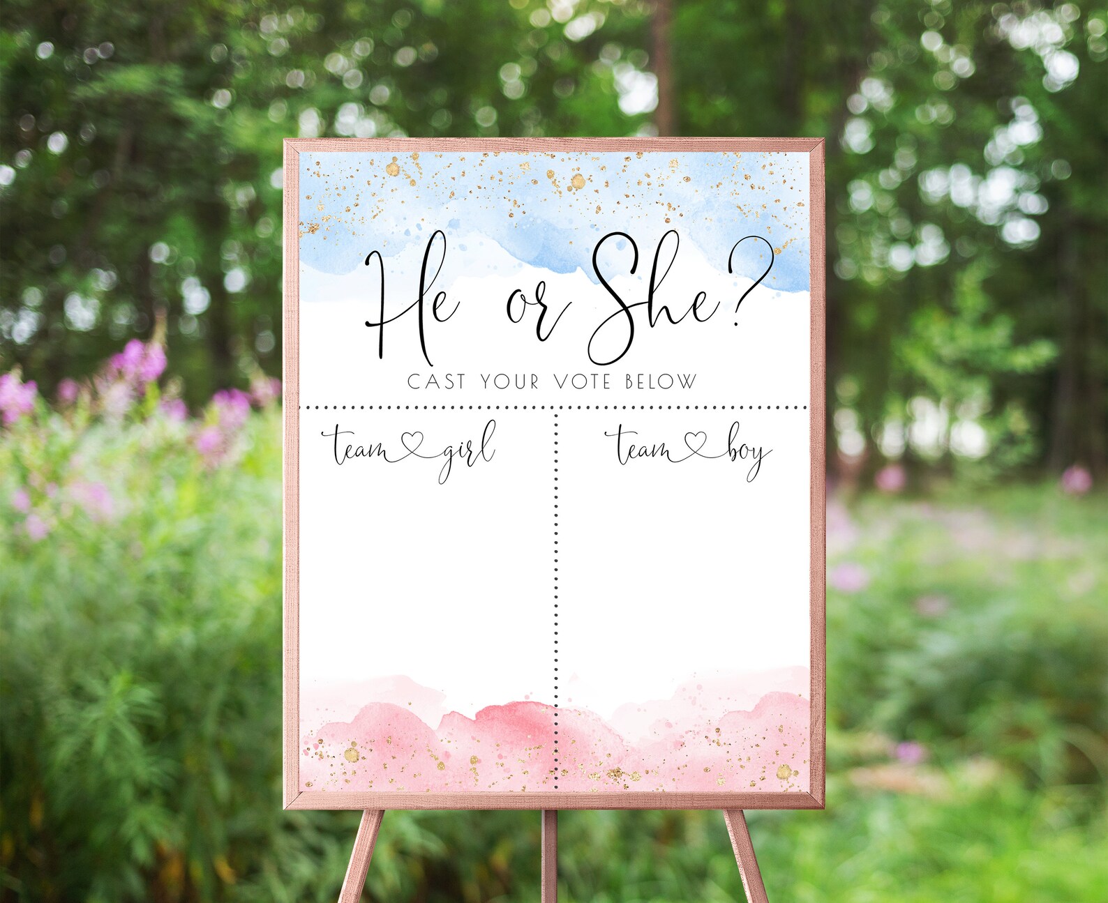 Gender Prediction Sign He or She Activity Pink and Blue - Etsy