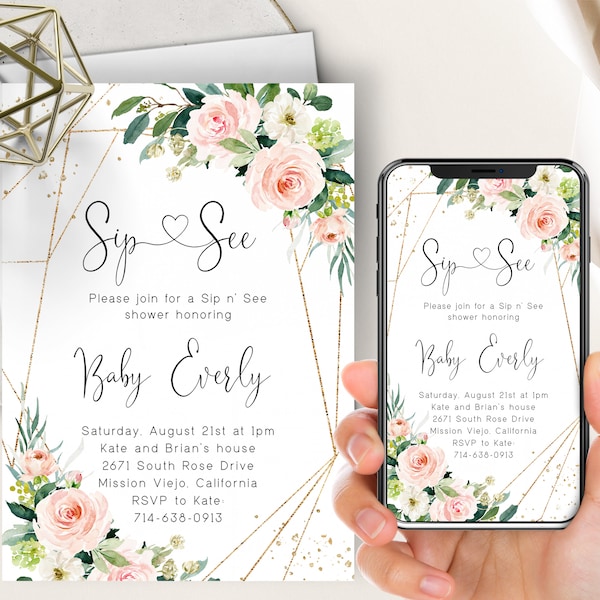 Sip and See Invite - Etsy