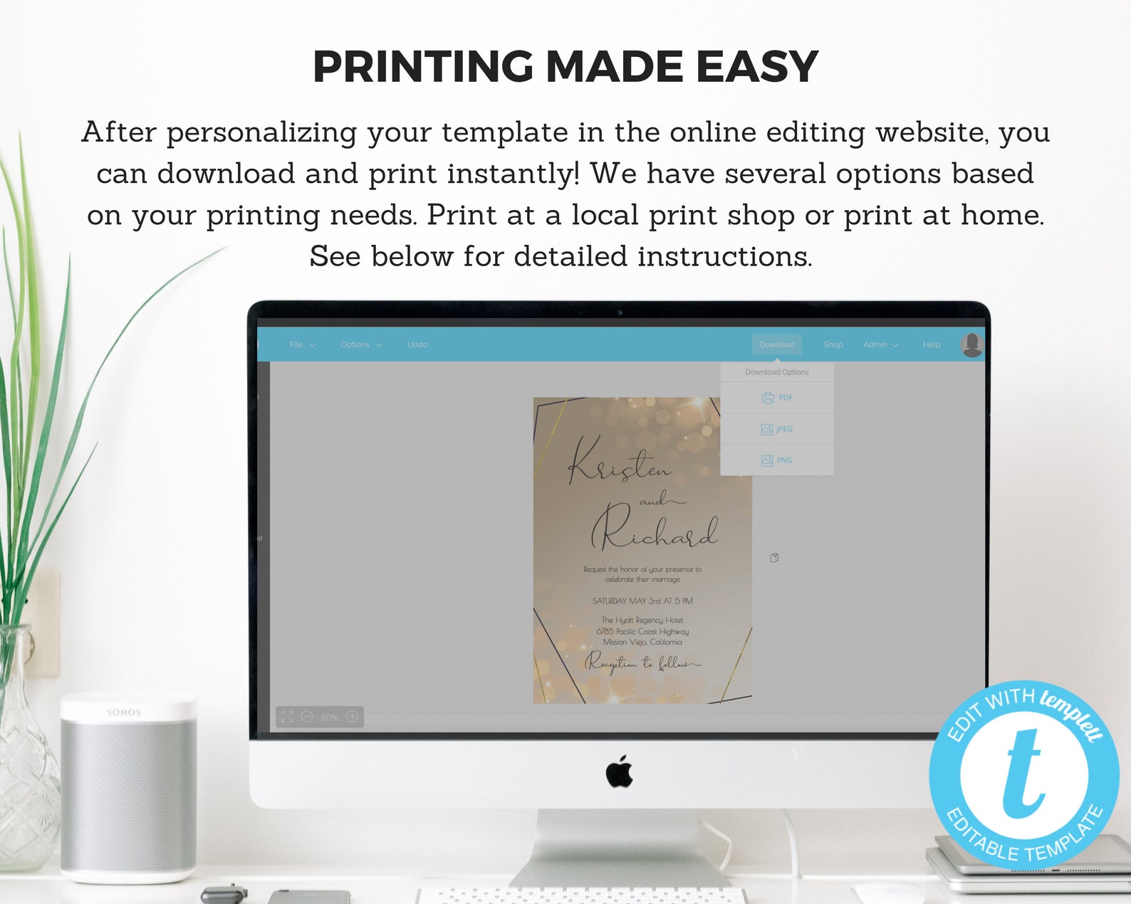 Emerald & Gold Watercolor Wedding Program Template Emerald - Etsy