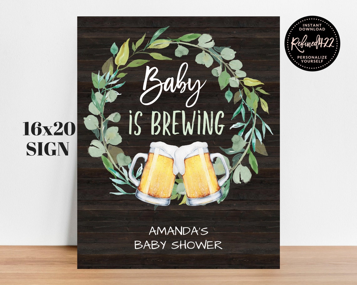 Baby is Brewing Sign Baby Shower Welcome Sign Large Welcome - Etsy