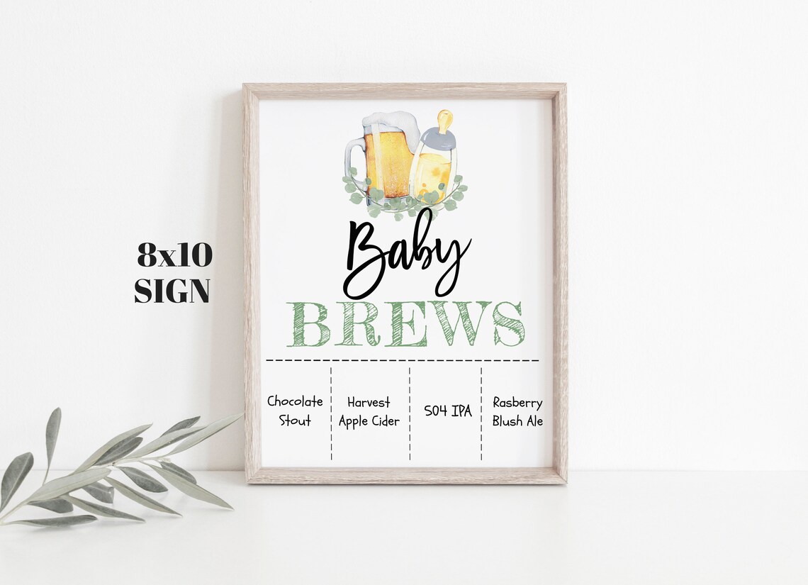 Baby Brews Sign Baby Shower Beer Bar Sign Baby is Brewing - Etsy
