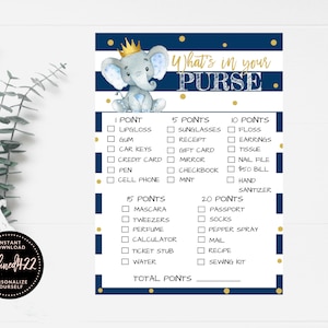 Baby Shower Games Bundle, Prince Elephant Games Pack, Blue Elephant ...