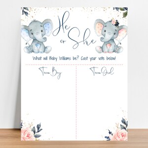 Elephants Gender Prediction Sign He or She Activity Boy or - Etsy