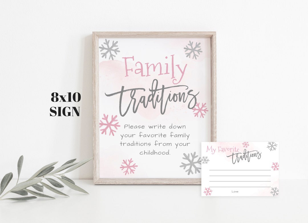 Winter Family Traditions Activity, Baby It's Cold Outside Shower, Pink ...