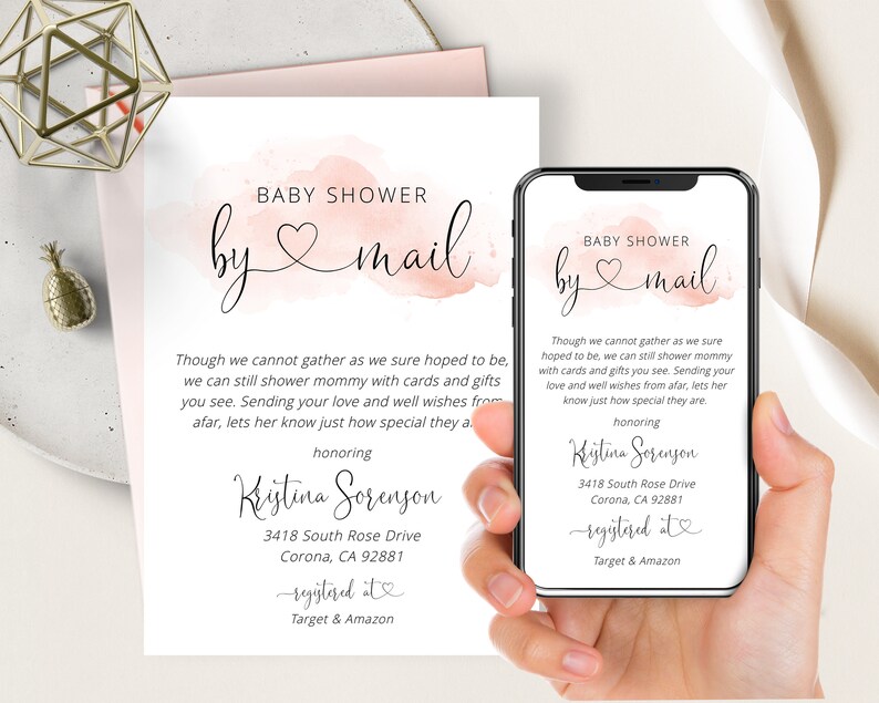 Baby Shower by Mail Watercolor Splash Baby Shower Invite - Etsy