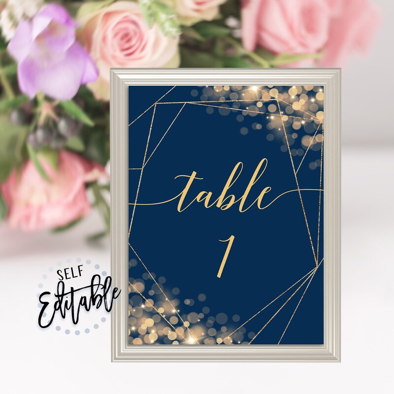 Navy Table Numbers - Etsy
