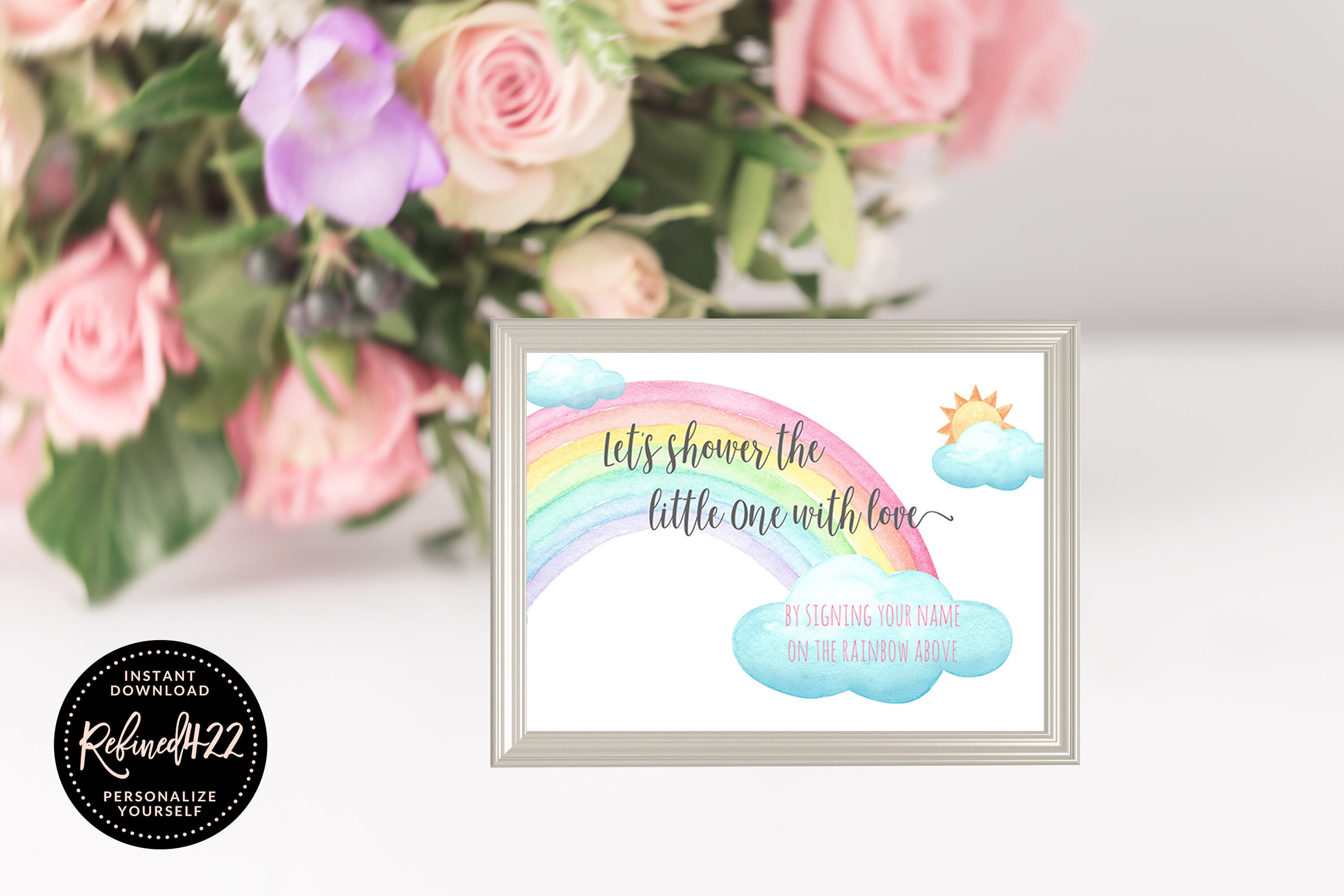Rainbow Signature Guestbook Our Little Sunshine Over the - Etsy