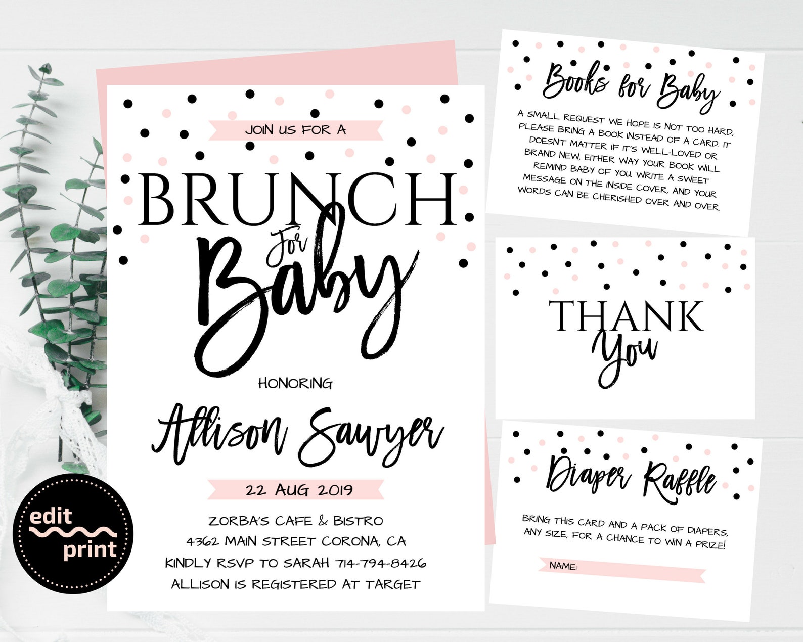 Brunch for Baby Invite Baby Shower Brunch Girl Baby Shower - Etsy