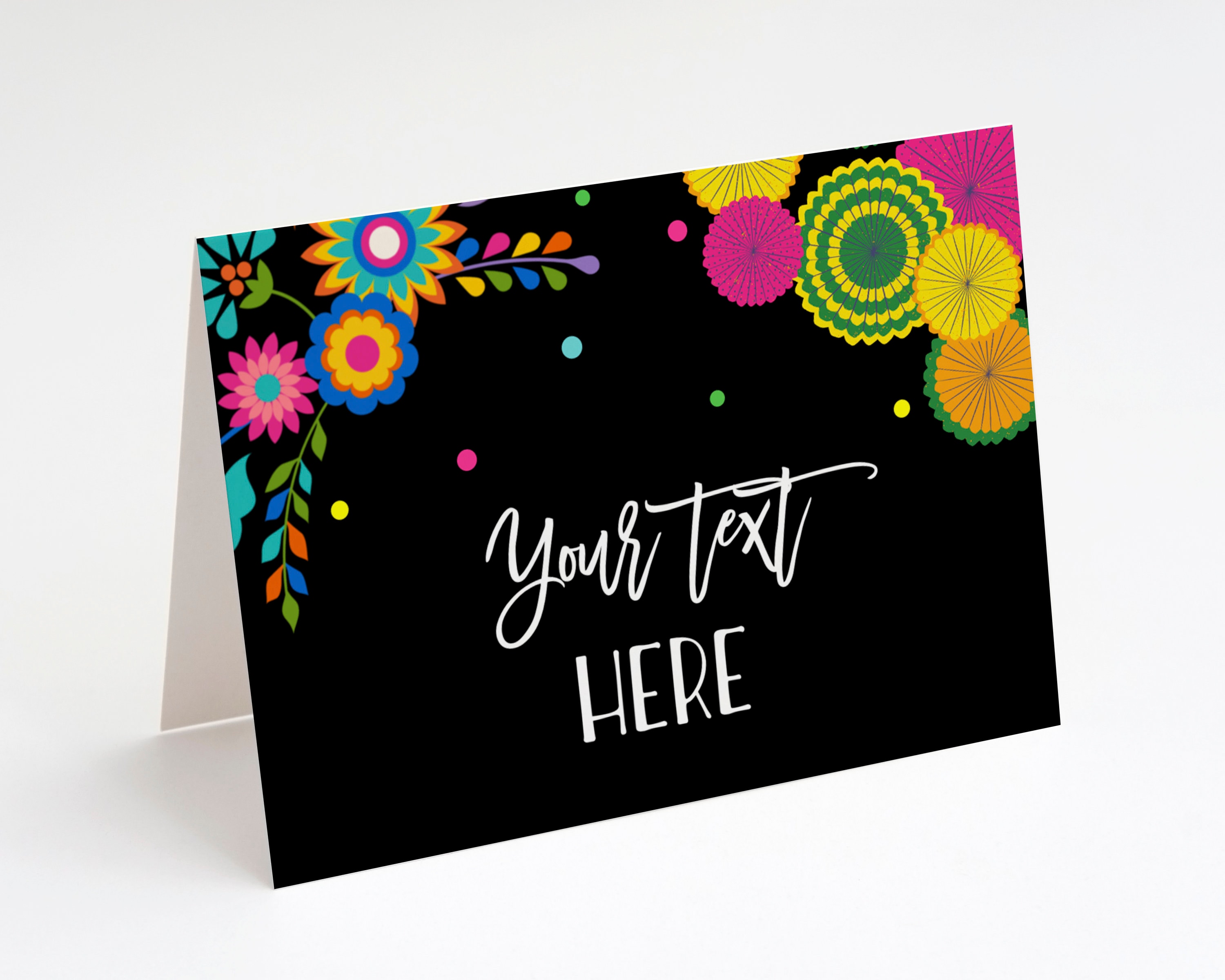 Food Label Card Foldable Placement Card Mexican Fiesta - Etsy