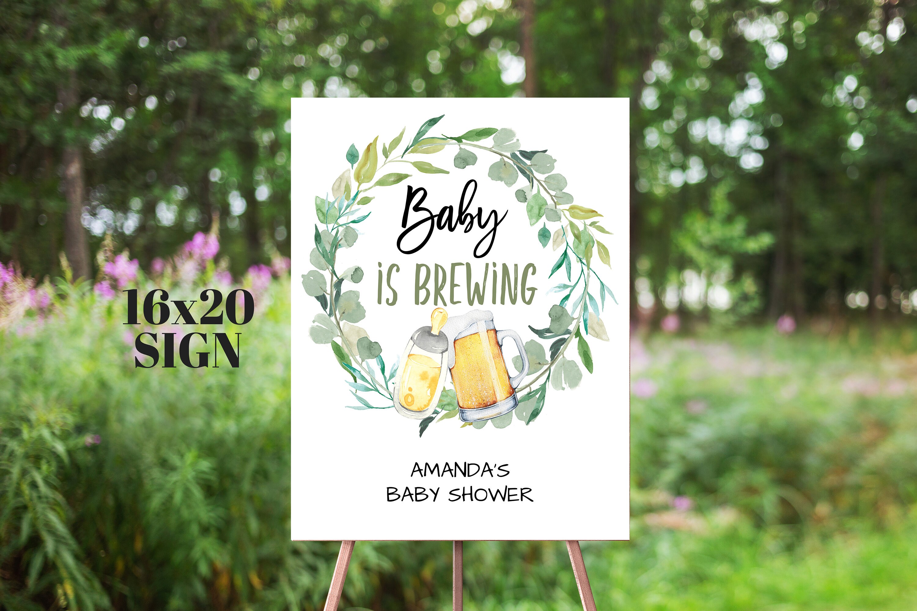 Baby is Brewing Welcome Sign Bottles and Beers Baby Shower - Etsy
