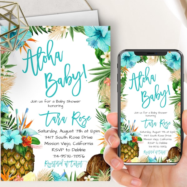 Aloha Baby Shower - Etsy